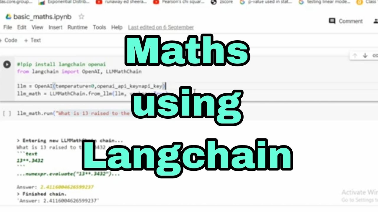 Maths using Langchain and LLMs