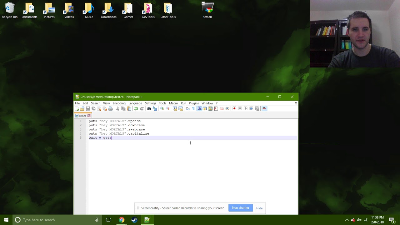 Altering a strings casing in ruby.