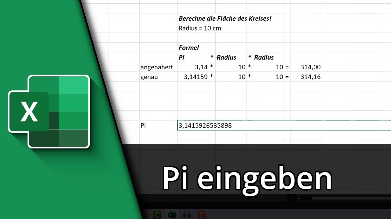 Mit Pi in Excel rechnen | In Excel Pi eingeben ✅ Tutorial