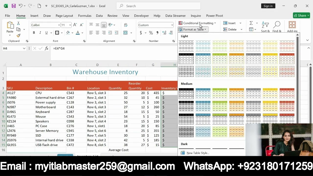 Sam Project A Excel Module 02 Formulas Functions and Formatting