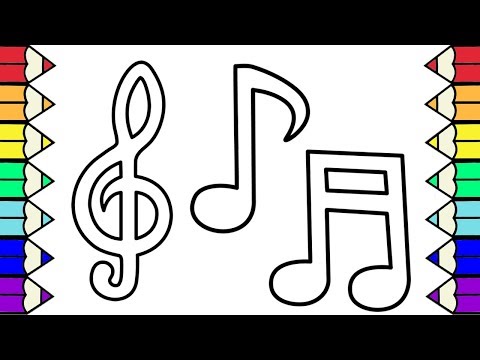 πΆ Musical Notes Coloring And Drawing For Children | How To Draw Music Note For Kids