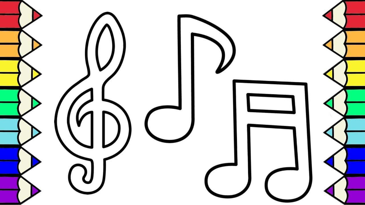 🎶 Musical Notes Coloring And Drawing For Children | How To Draw Music Note For Kids