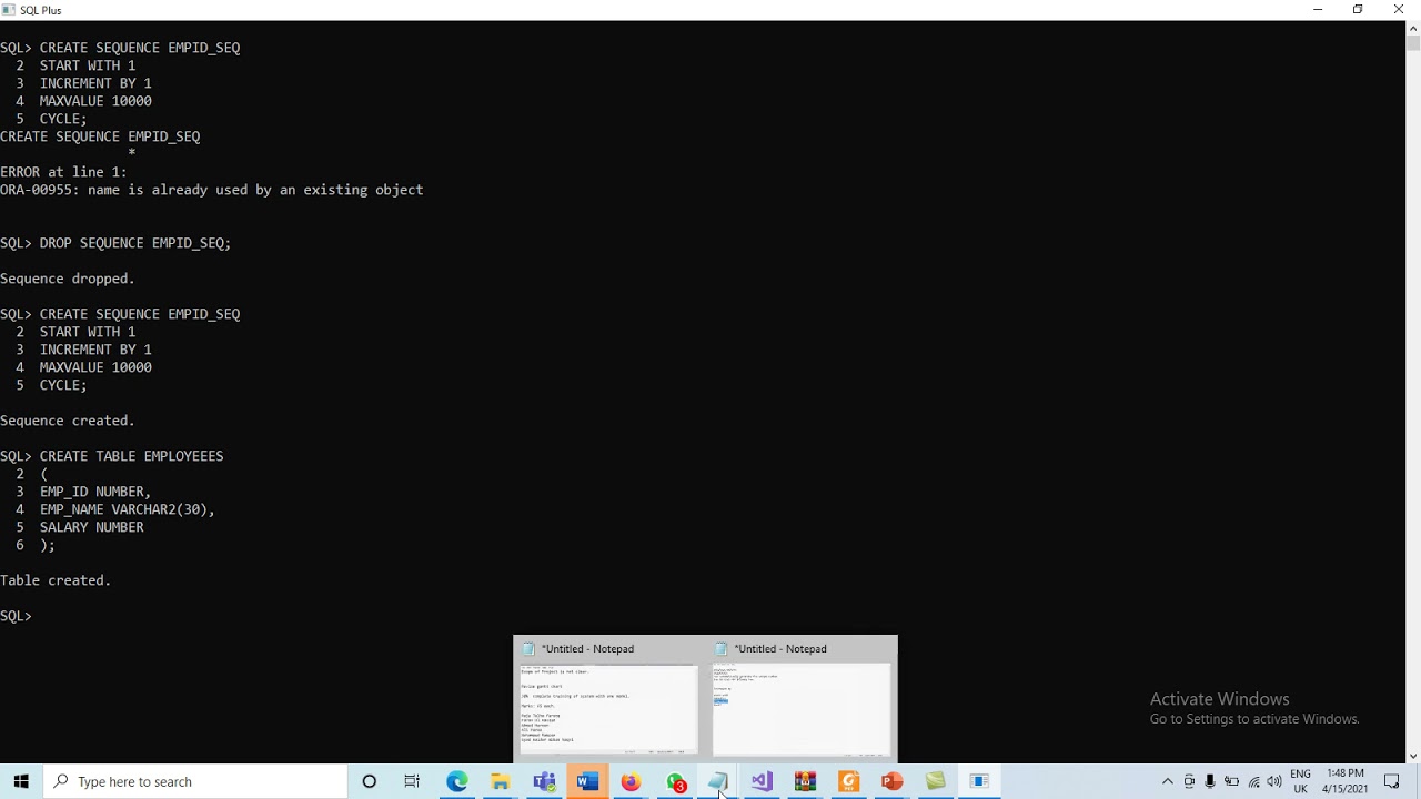 Sequences in Databases