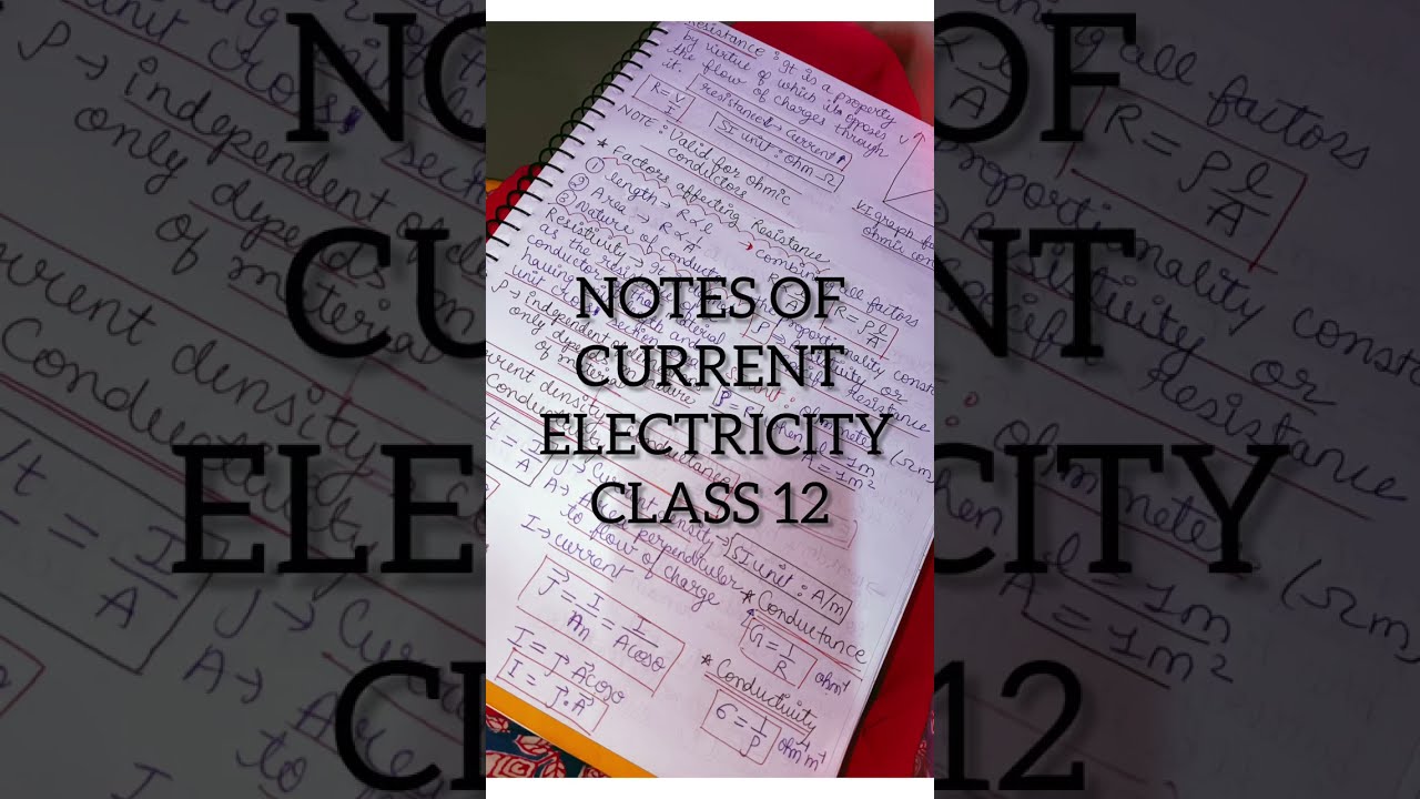 CURRENT ELECTRICITY PART 1 CLASS 12 | SHORT NOTES