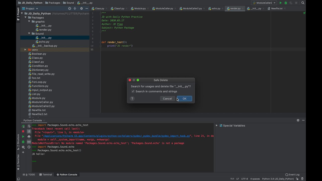 JD with Daily Python Practice ( Python Package test )