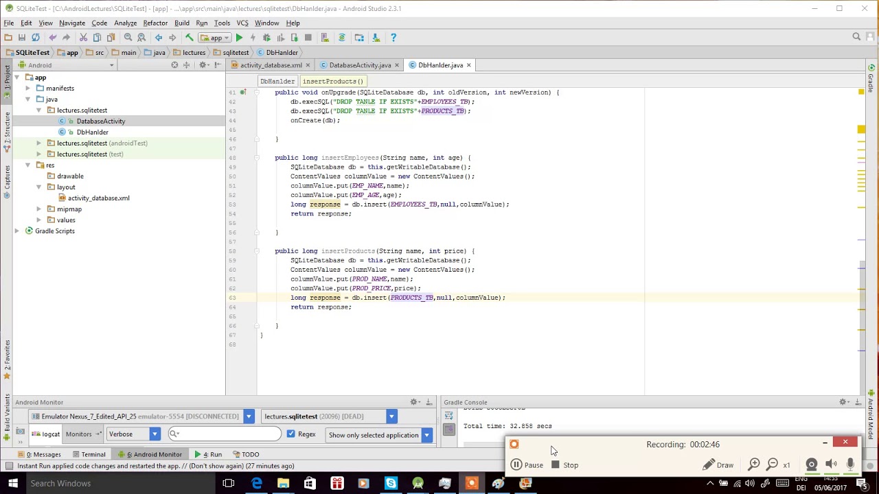 Android SQLite Database with example Project : part 14