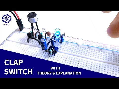 Clap Switch circuit on Breadboard (Sound triggered LED) | Transistor + 555 timer projects