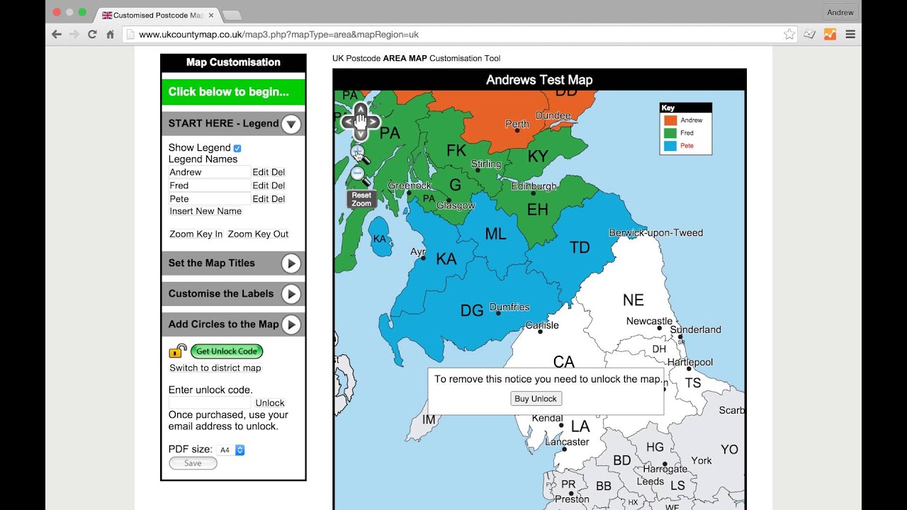 UK Postcode Area Map Editing Tool Tutorial