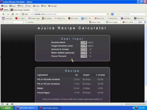 Tutorial On How To Use The Online E-Juice Calculator