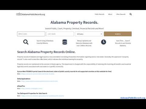 Alabama Property Records (Online Search By Name and Address)