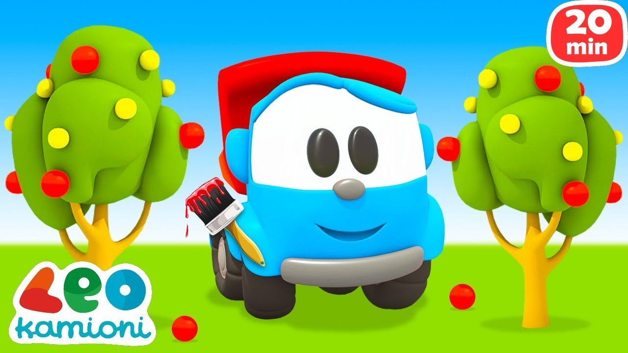 Mëso ngjyrat, kafshët dhe makinat në shqip me Leo kamioni. Filma vizatimorë për fëmijë