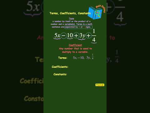 How to Identify Terms, Coefficients, & Constants in an Algebraic Expression|Math Defined with Mrs. C