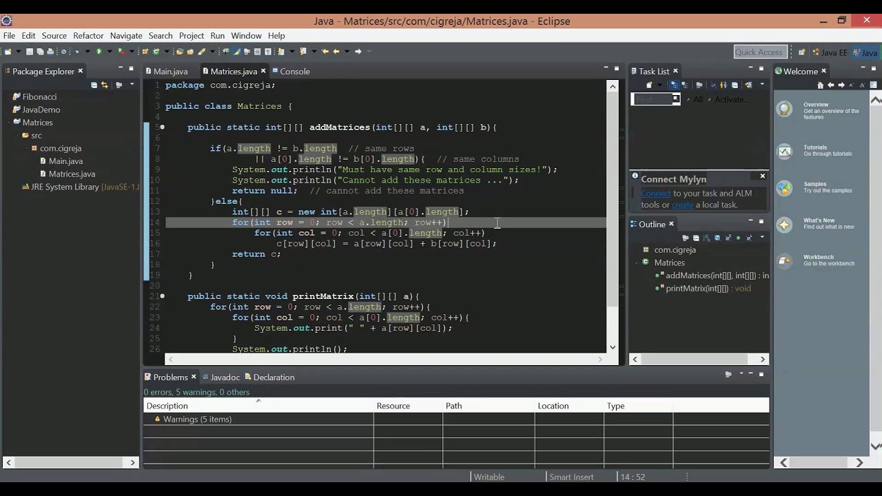 Java Add Two Matrices Java Training Projects 2016