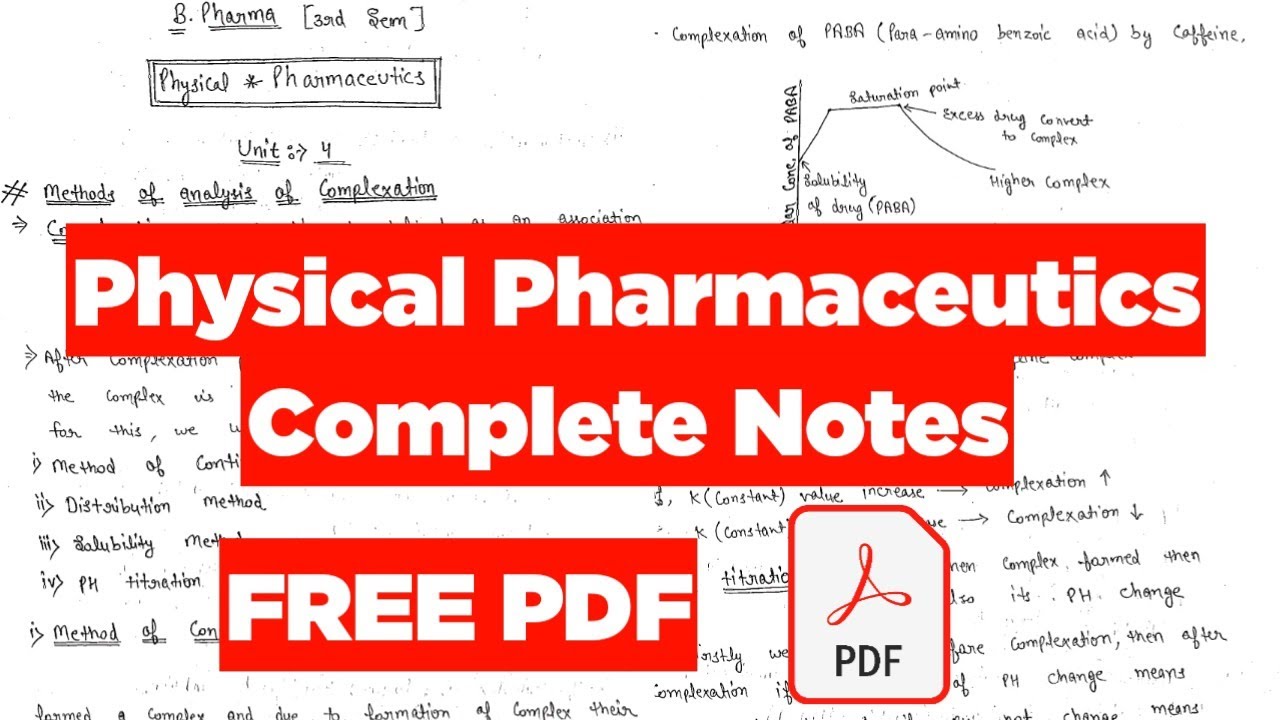 Physical Pharmaceutics Unit 5 Complete Notes pdf l B Pharma 3rd Semester Notes pdf