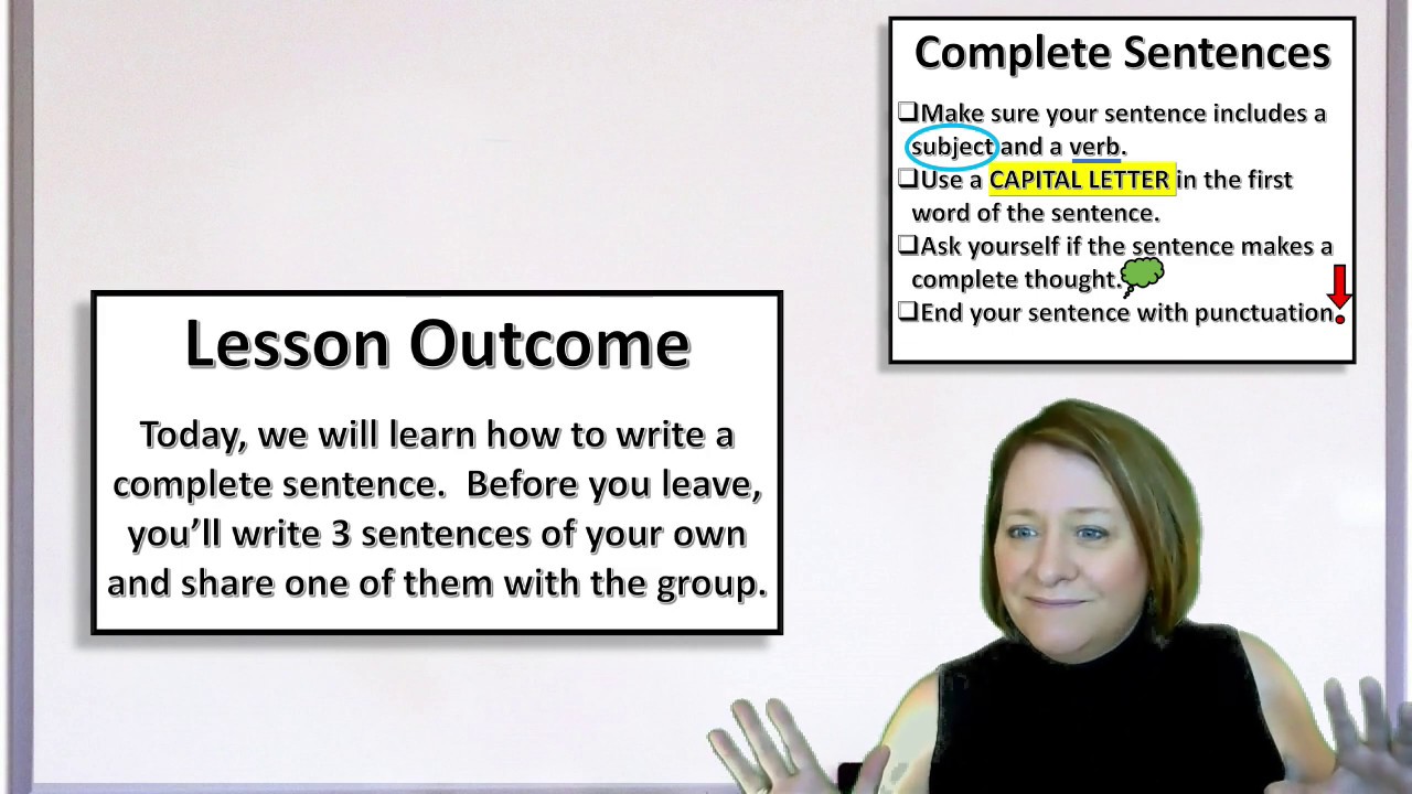 Explicit Instruction Closing - Complete Sentences