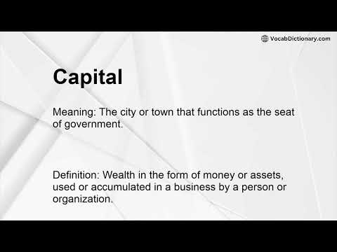 Capital Meaning