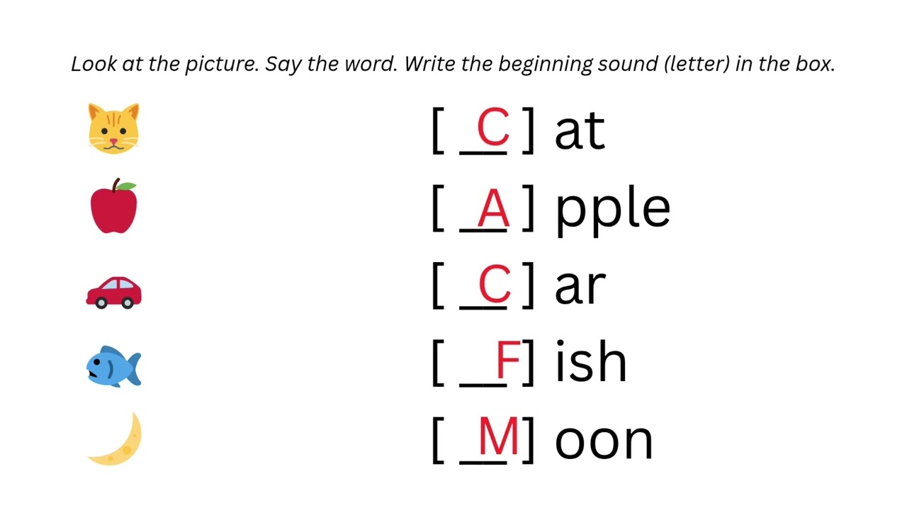Write the Beginning Sounds Worksheet#kindergarten #phonics