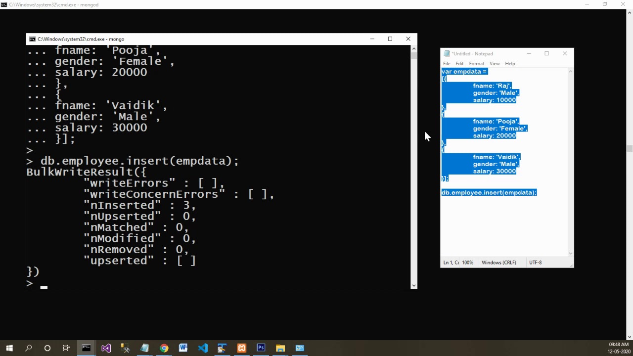Bulk insert in Collection in MongoDB