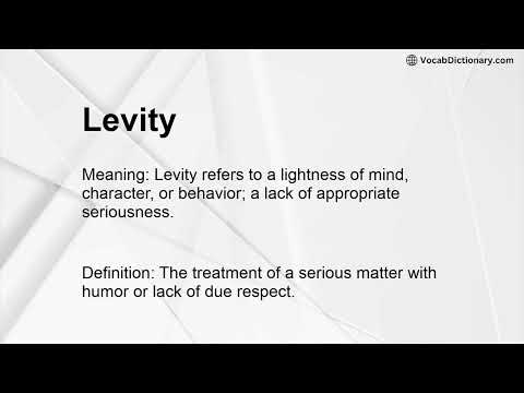 Levity Meaning