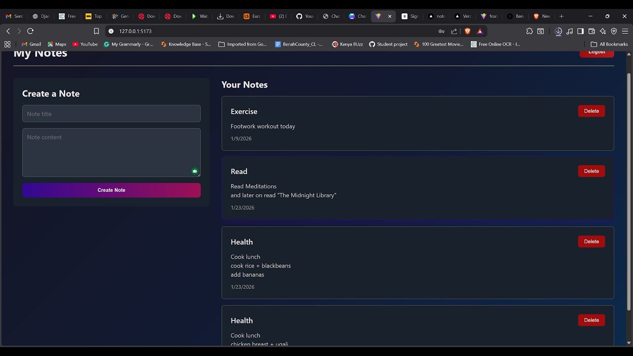 Note-App | Django + React Tutorial