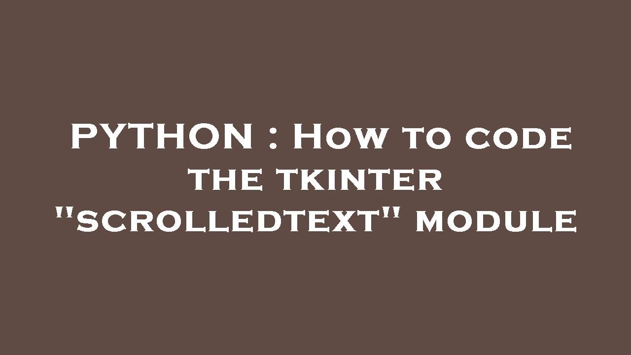 PYTHON : How to code the tkinter 