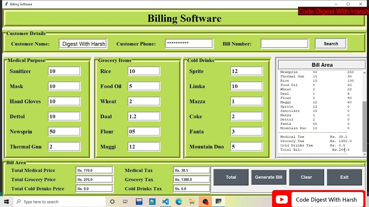 Billing Software Using Python#finalyearproject  #projects#billingsoftware#pythonprojects#bestproject