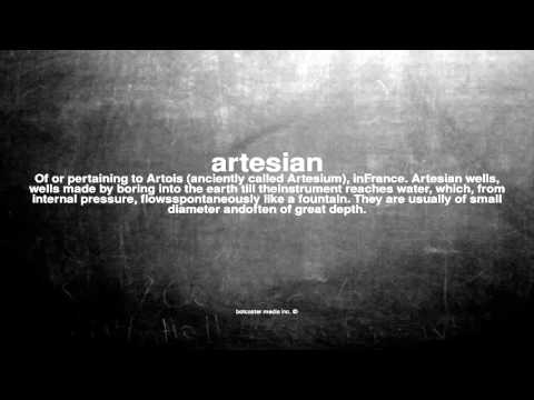 What does artesian mean