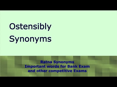 Synonyms Ostensibly