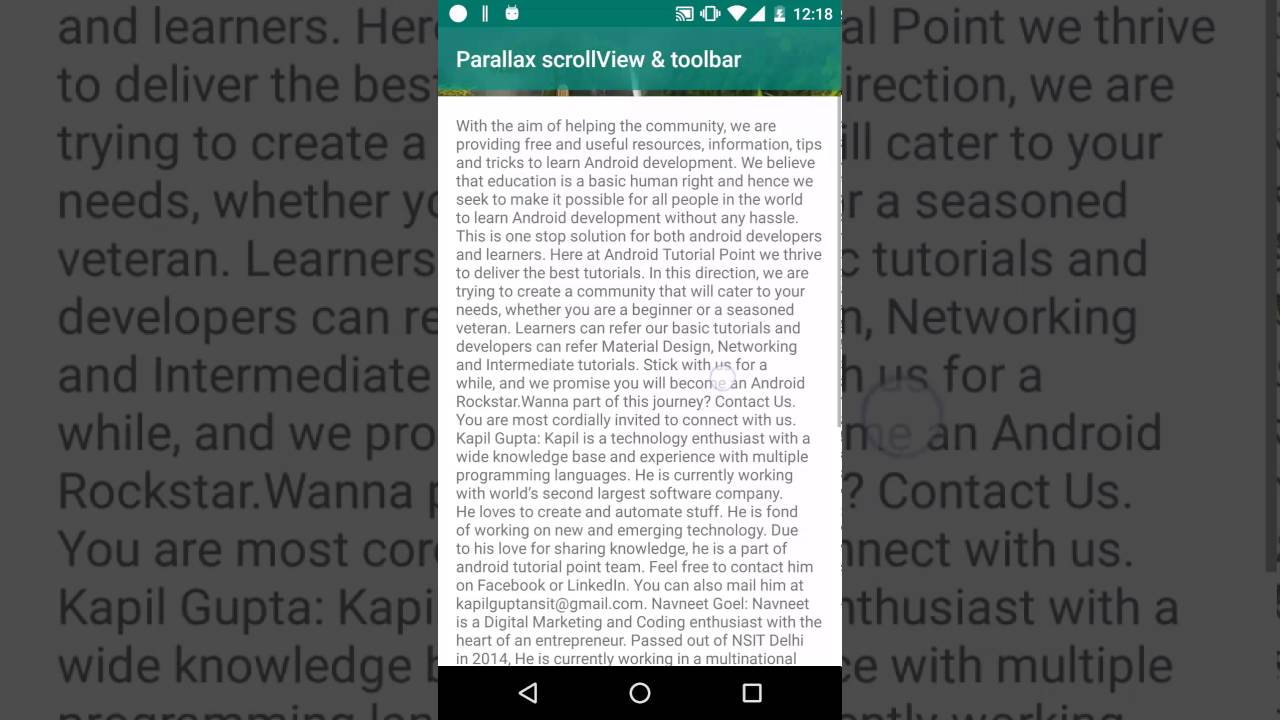 Android ScrollView Tutorial : Android Observablescrollview Example