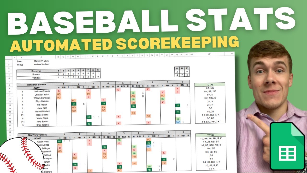 Baseball Stats And Scorekeeping In Google Sheets