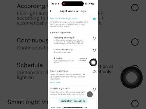 24-hour white light on O-KAM App Comfigure Video Guide
