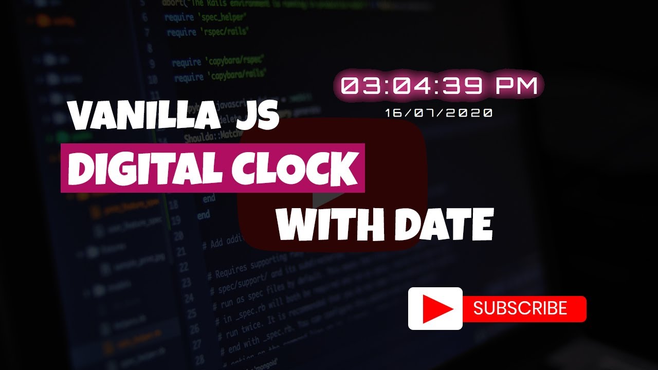 Javascript Digital Clock with Date | Coding League