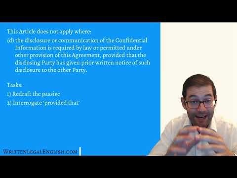 Free Legal English Exercises: Redrafting passive and provided that