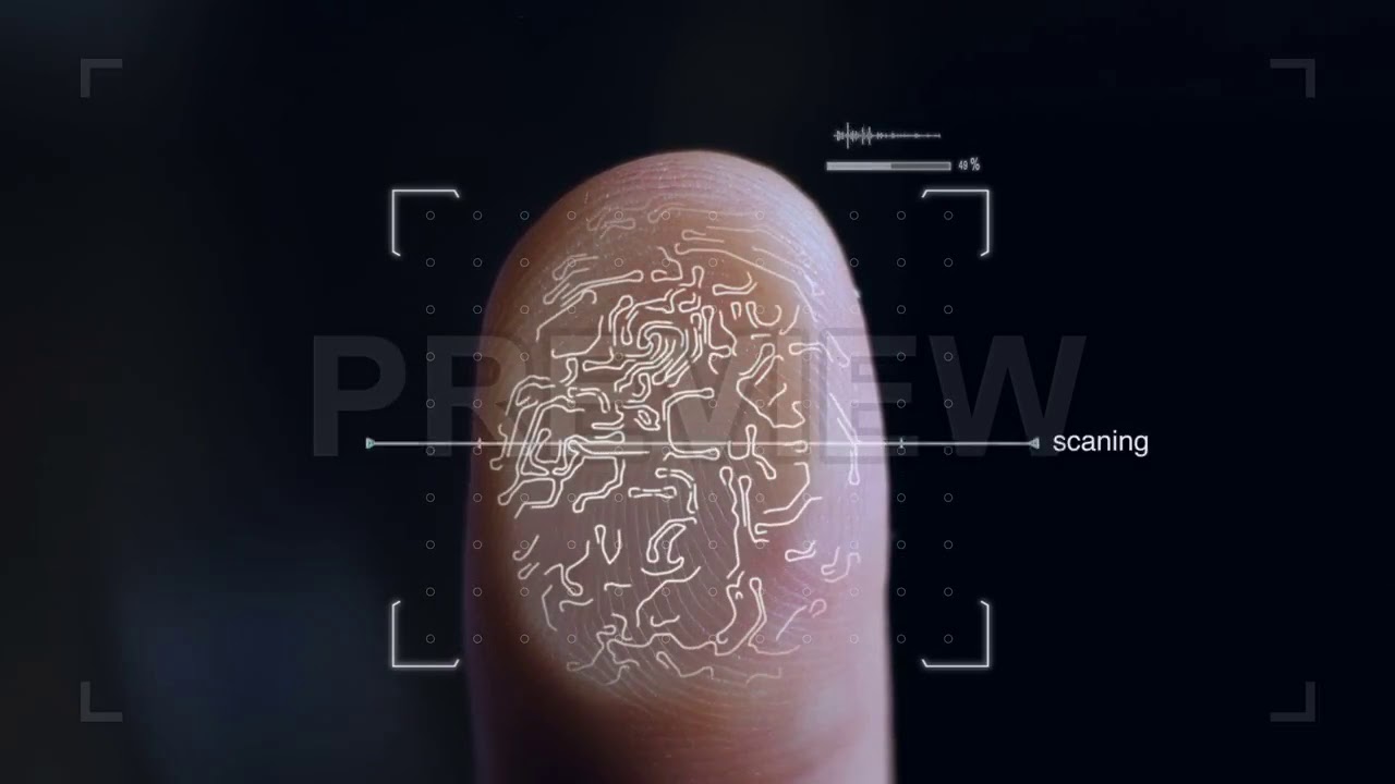 Biometric Fingerprint Scanner Stock Motion Graphics
