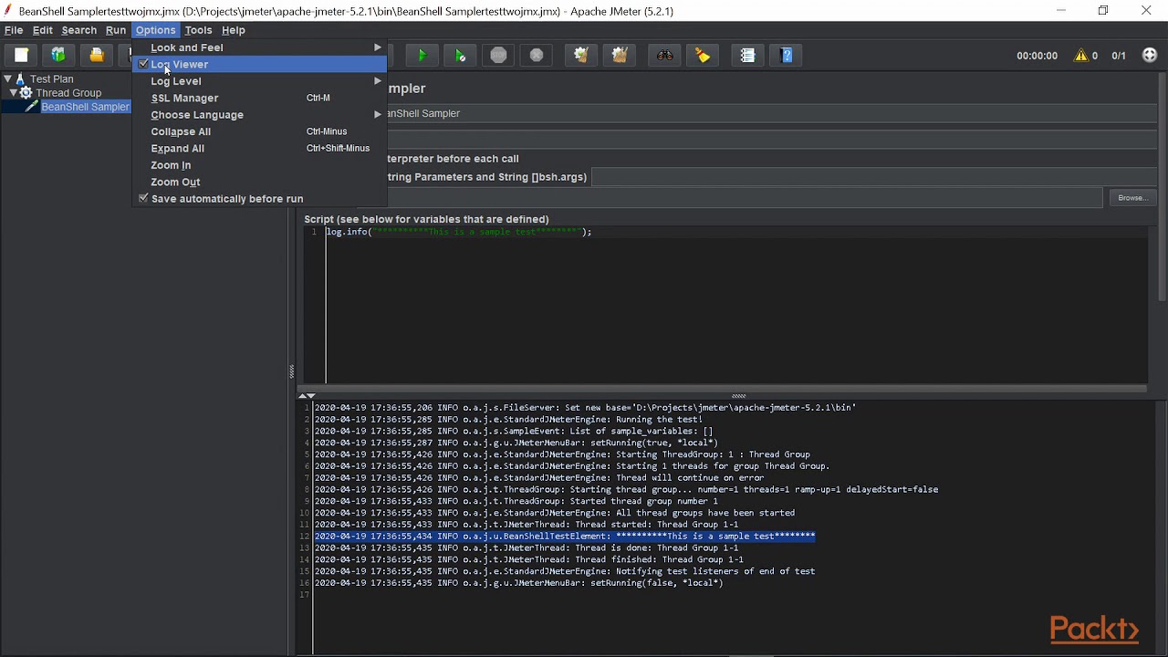 Mastering JMeter 5.0 : BeanShell Scripting Basics and Variables | packtpub.com