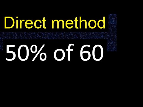 50% of 60 , percentage of a number . 50 percent of 60 . procedure