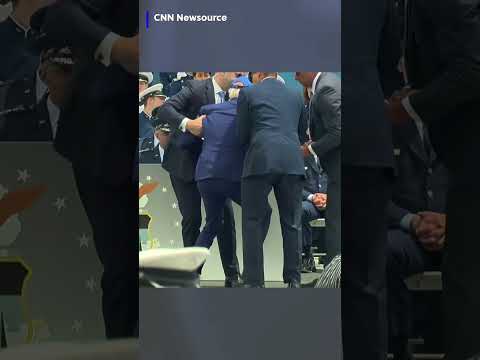President Biden trips after US Air Force Academy speech