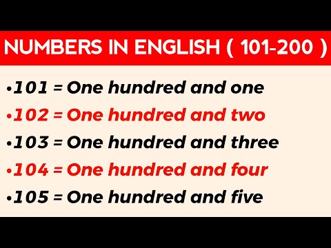 101 to 200 numbers in words in English || 101-200 English numbers with spelling