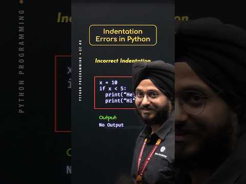 Indentation Errors in Python #Python #NesoAcademy #QuickConcepts