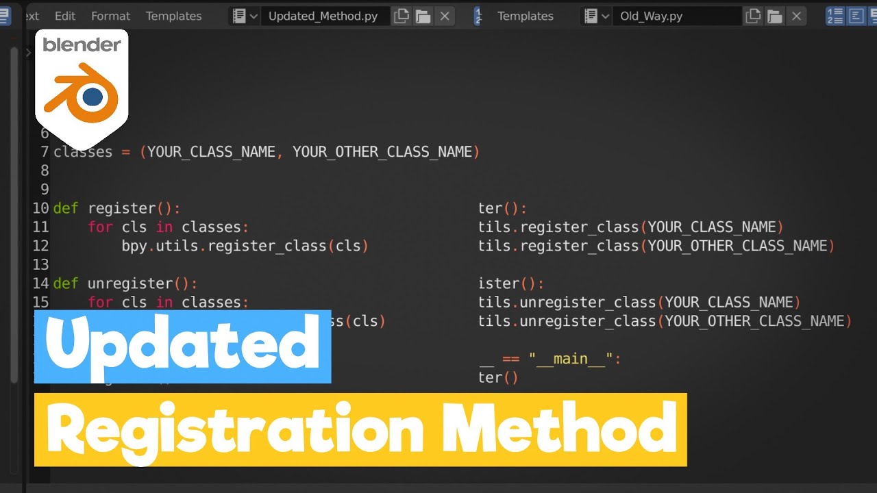 Blender Python Tutorial: Updated Registration Method [learn python for beginners]
