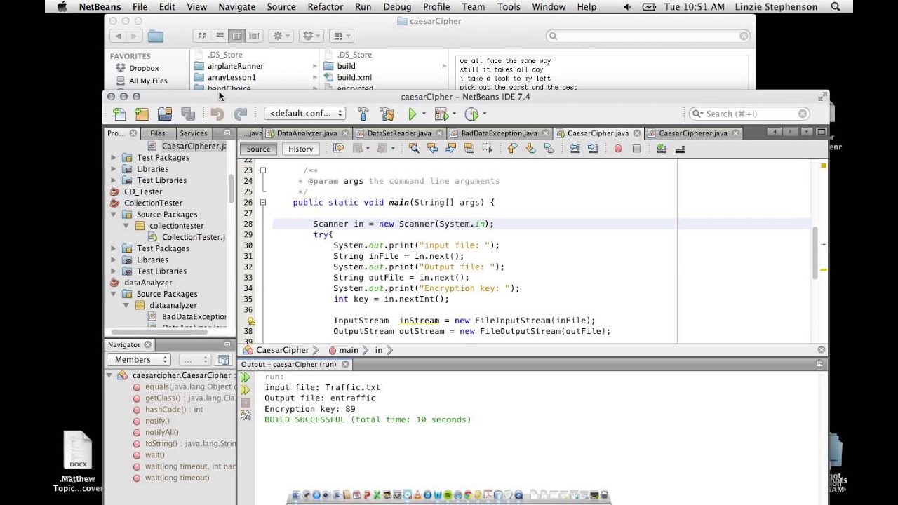 Working Caesar Cipher Program