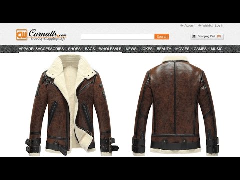 Sheepskin B-3 Bomber Jacket CW861275 www.cwmalls.com