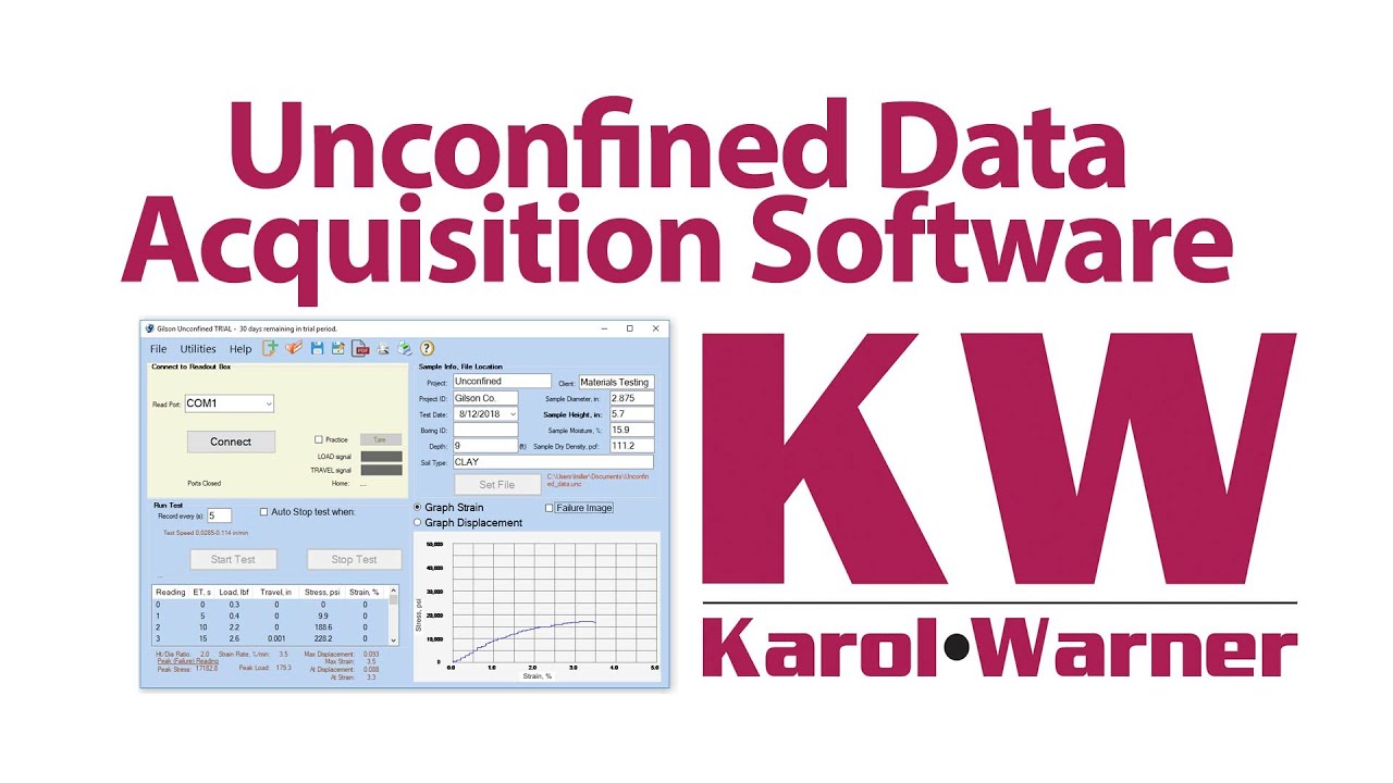 Karol-Warner | Unconfined Compressive Strength Data Acquisition Software (6753)