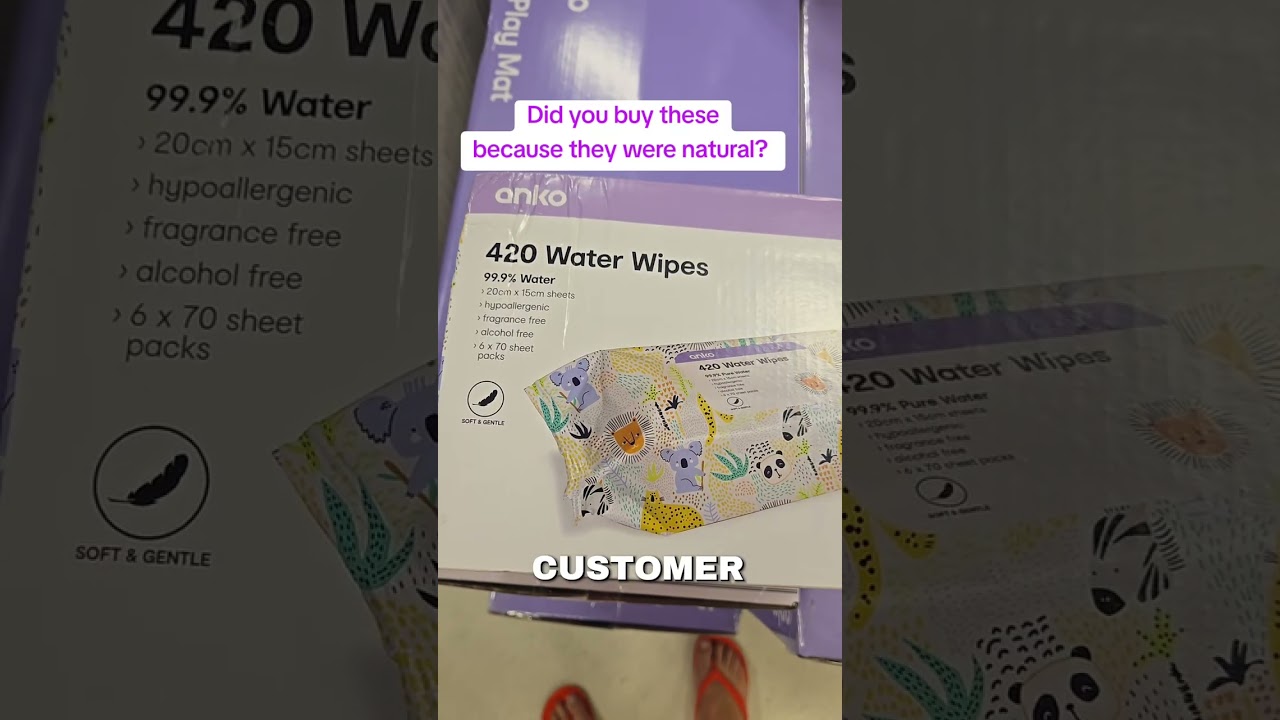 Kmart Water Wipes are labelled wrong