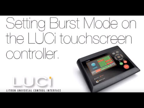 LUCi touch screen remote laser controller from Litron Lasers helps you single shot in Burst Mode.