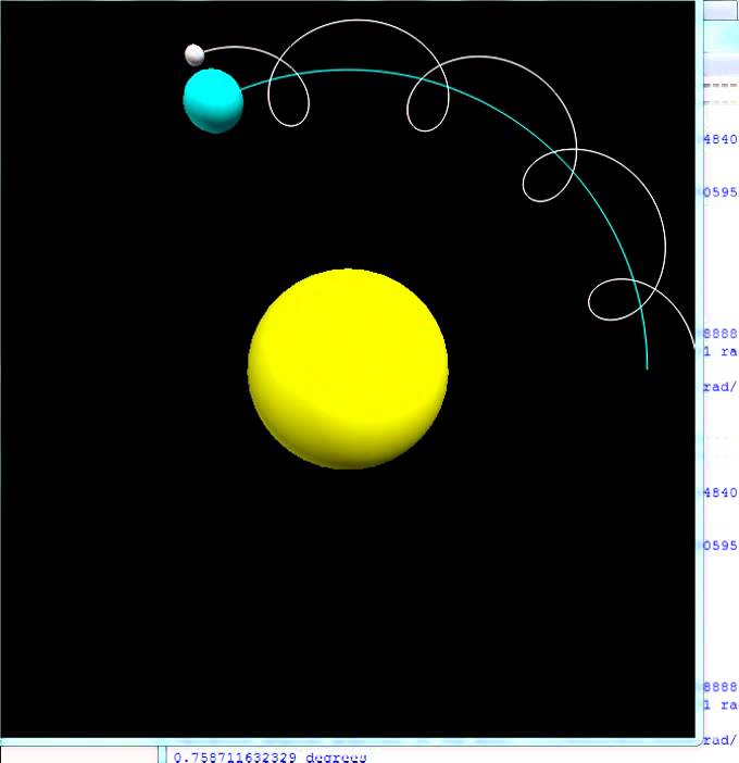 Earth and Moon orbiting around the Sun (Python)
