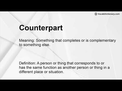 Counterpart Meaning
