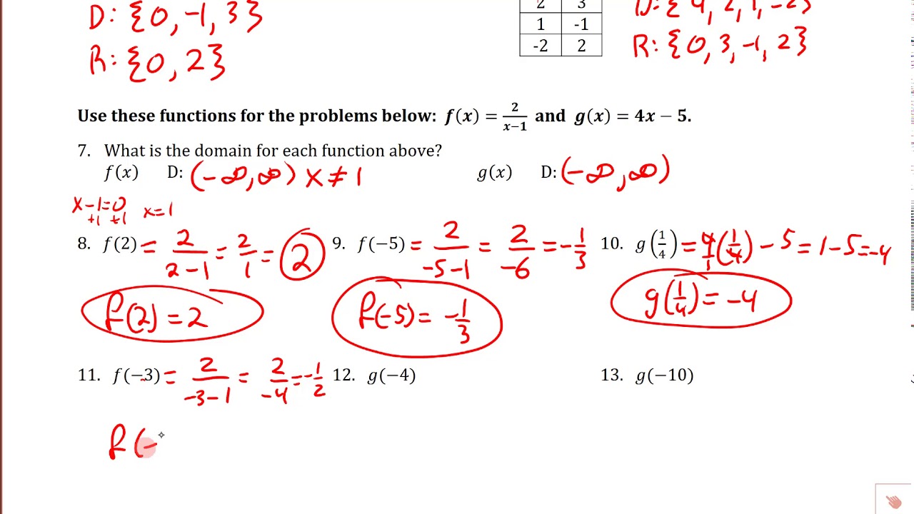 PRACTICE TEST-  Unit 4:  Linear Functions and Function Notation