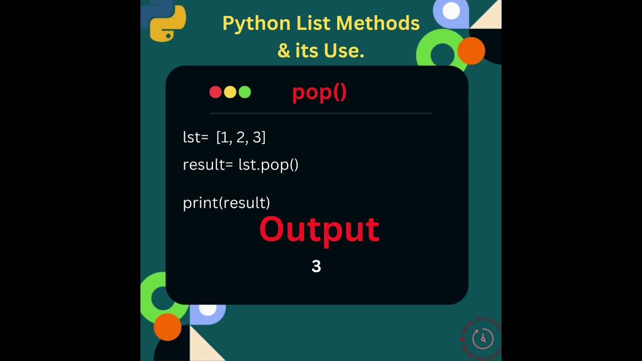 Exploring Python List Methods 'pop()' #python #coding #interview #pythontutorial