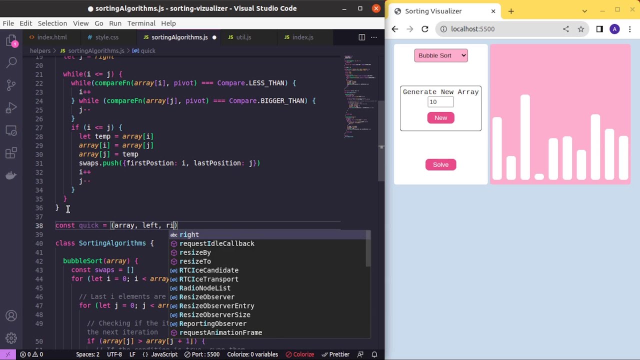 How to make a Sorting Visualizer with #HTML, CSS and #Javascript | Bubble, Selection and Quick Sorts